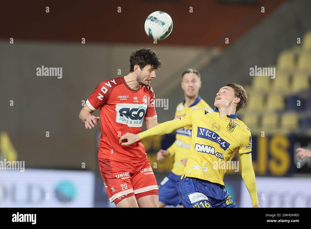 Sint Truiden, Belgium. 09th Feb, 2024. Kortrijk's Felipe Avenatti and ...