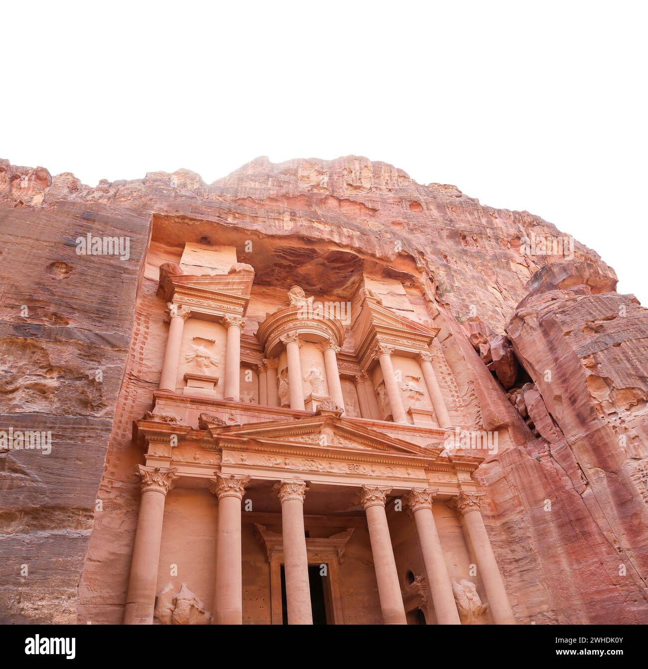 Al Khazneh or The Treasury (carved on white background). Petra, Jordan ...