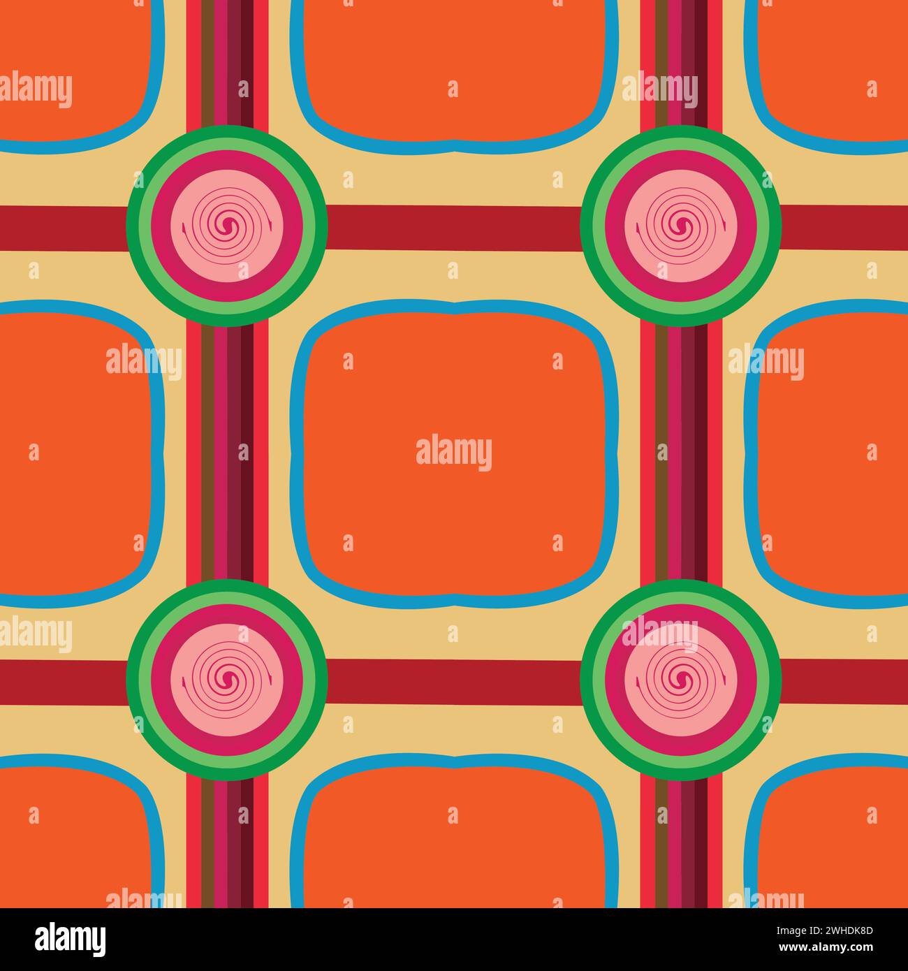 Abstract Background With Circles Spiral And Curved Lines In The Middle