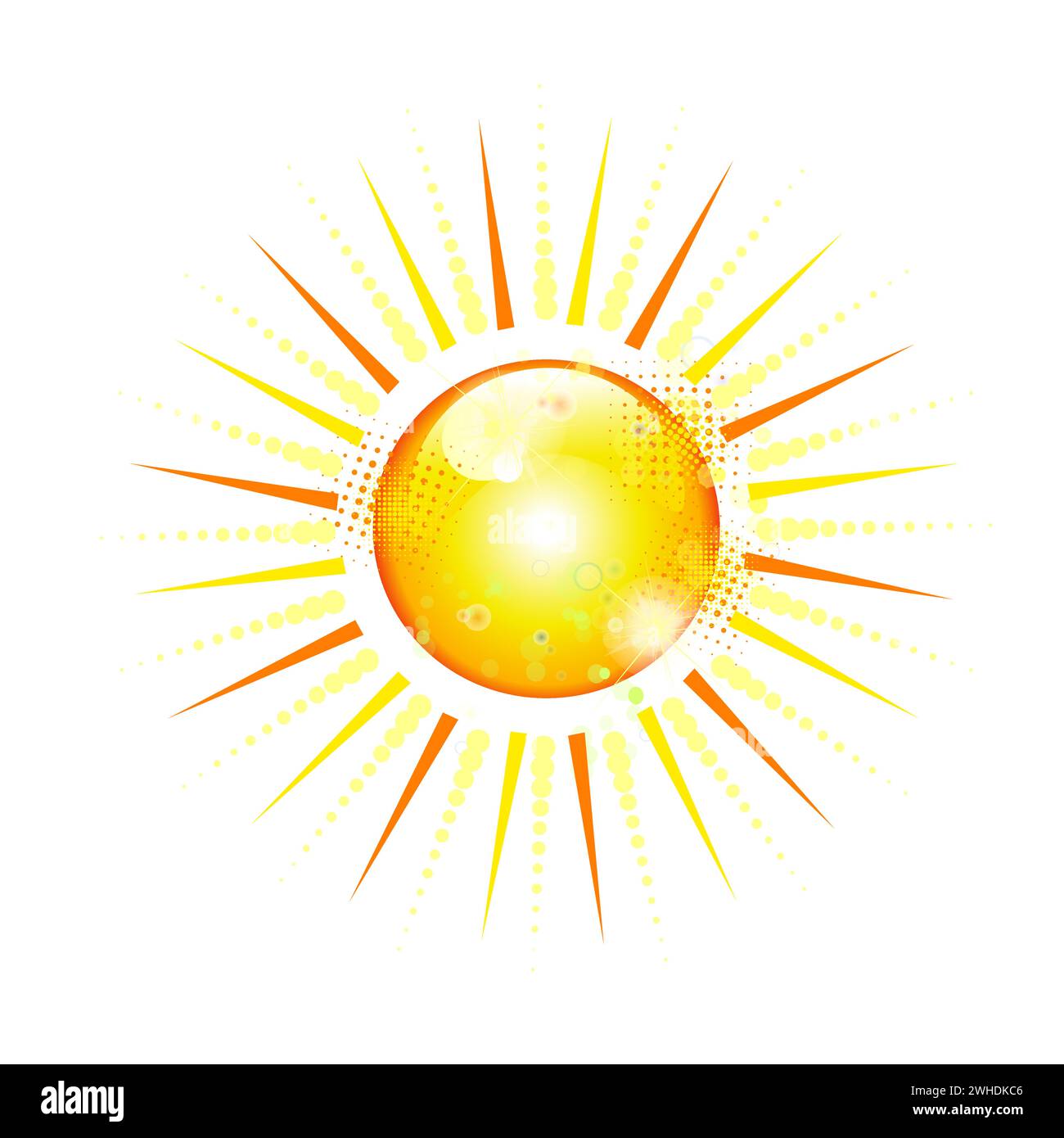 Shining sun object. hand drawing. Not AI. Vector illustration Stock ...
