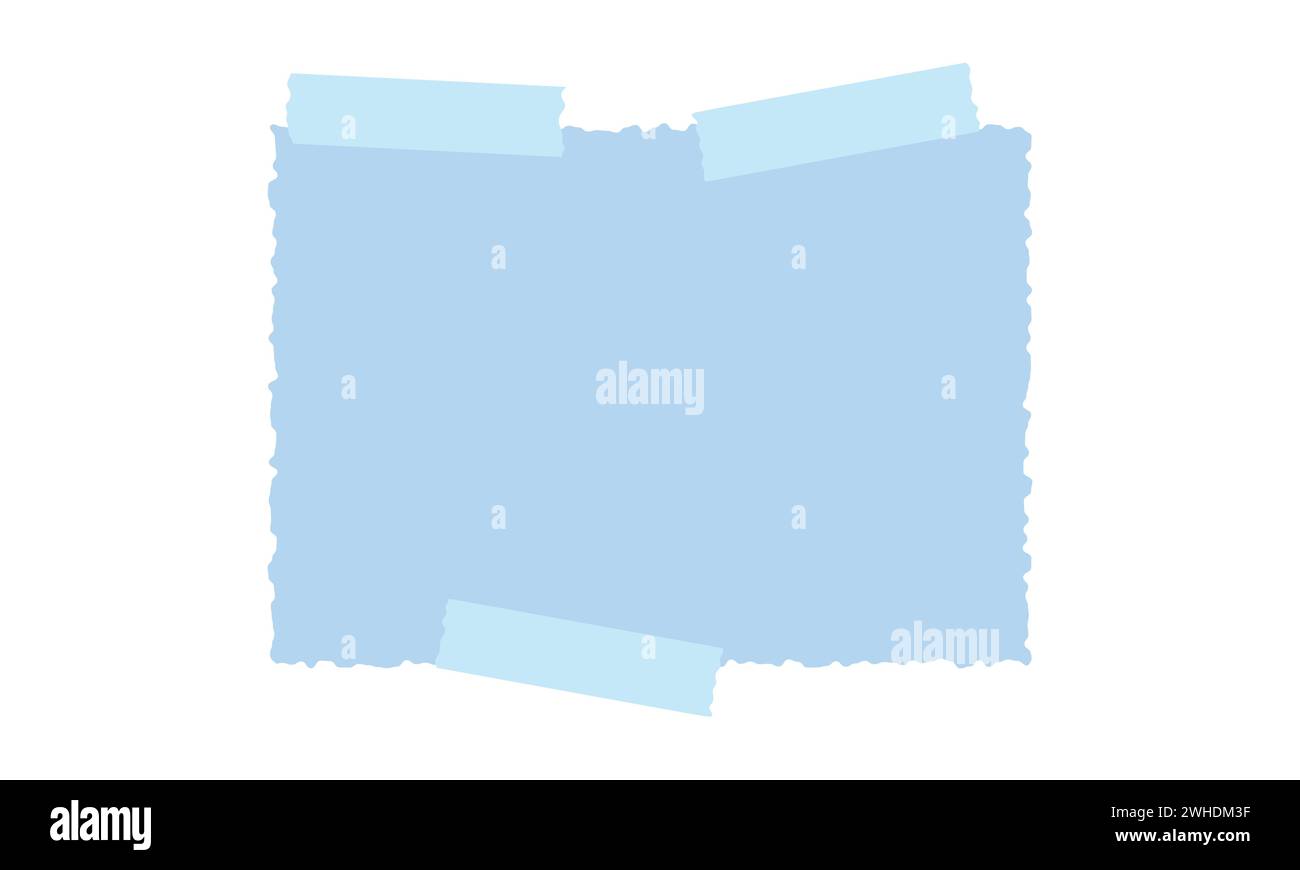 Torn paper sticky notes simple hand drawn flat style vector ...