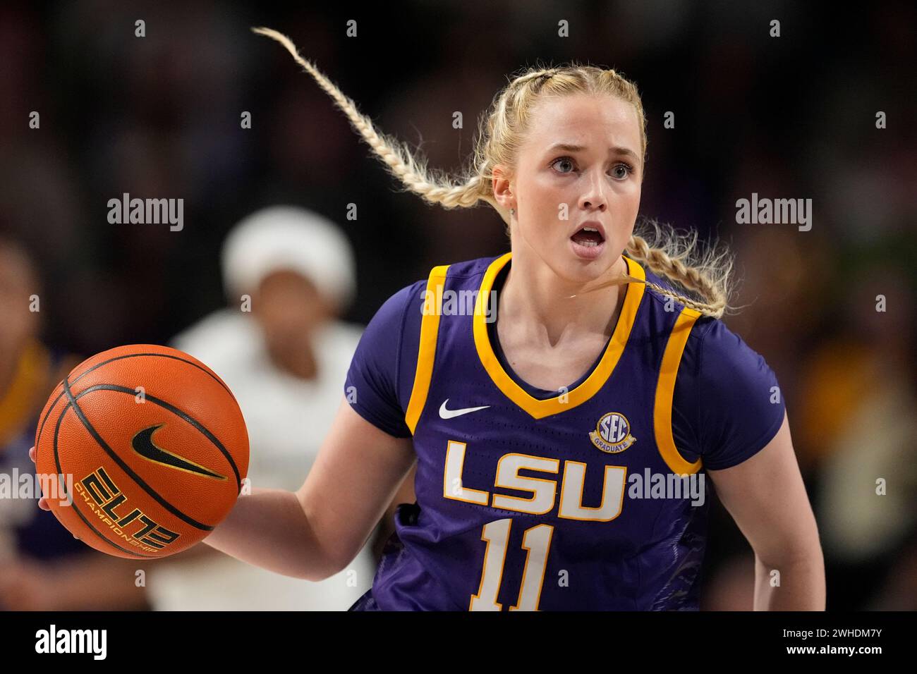 LSU guard Hailey Van Lith (11) plays during the second half of an NCAA ...