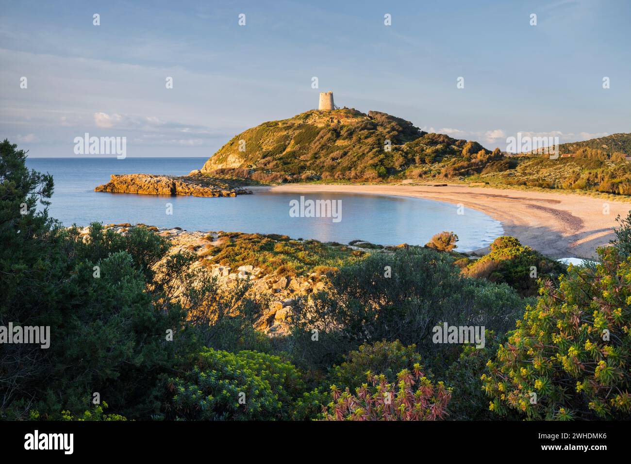 Torre di Chia, Spiaggia di Su Portu, Sardinia, Italy Stock Photo - Alamy
