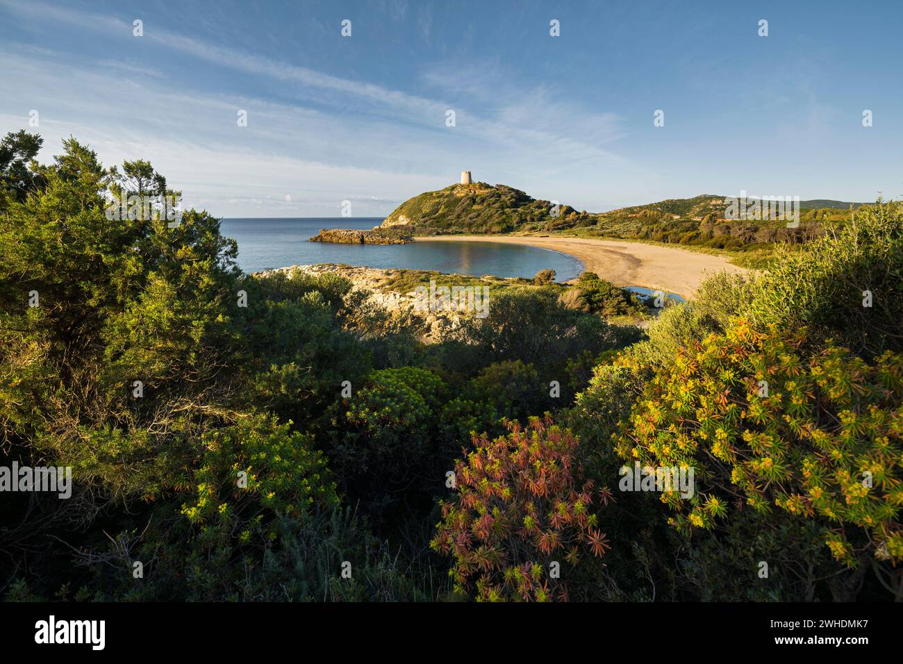 Torre di Chia, Spiaggia di Su Portu, Sardinia, Italy Stock Photo - Alamy