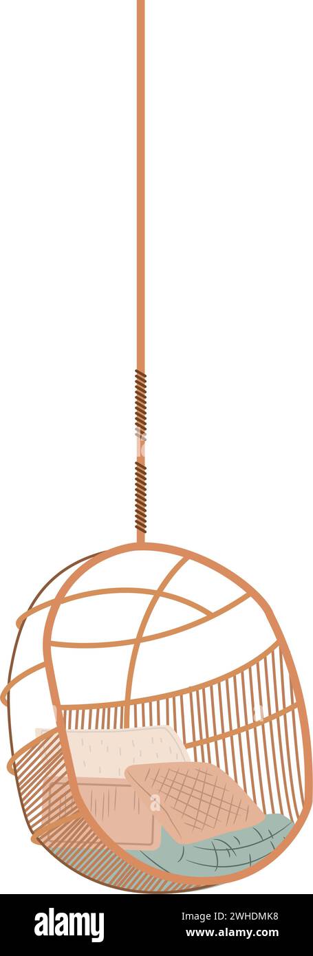 Hanging wicker chair Stock Vector Images - Alamy