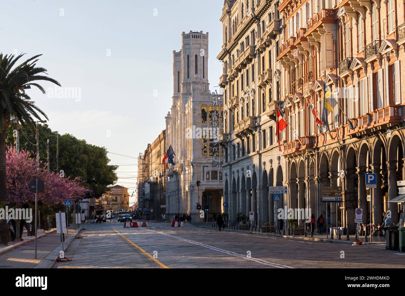 Palazzo Civico di Cagliari, building on Via Roma, Cagliari, Sardinia ...