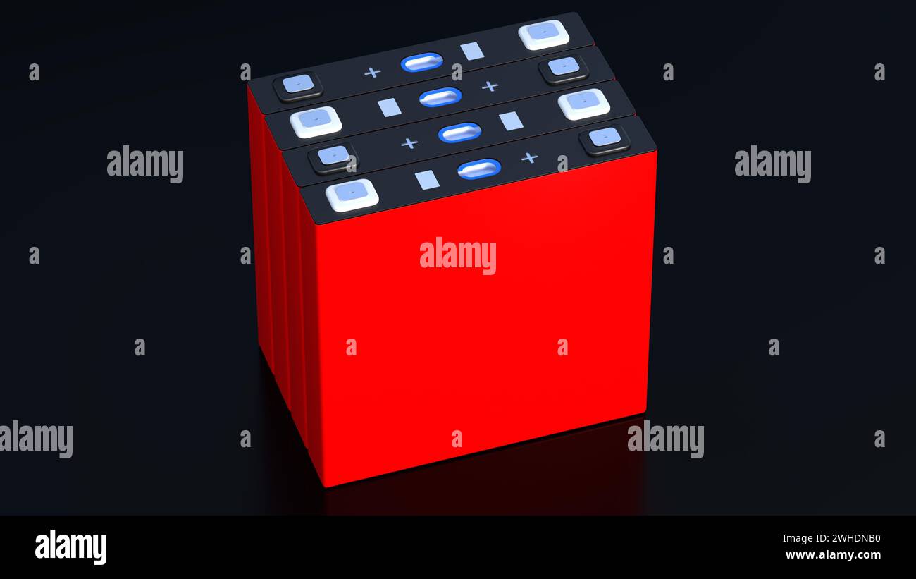 red NMC Prismatic battery modules for electric vehicles, mass ...