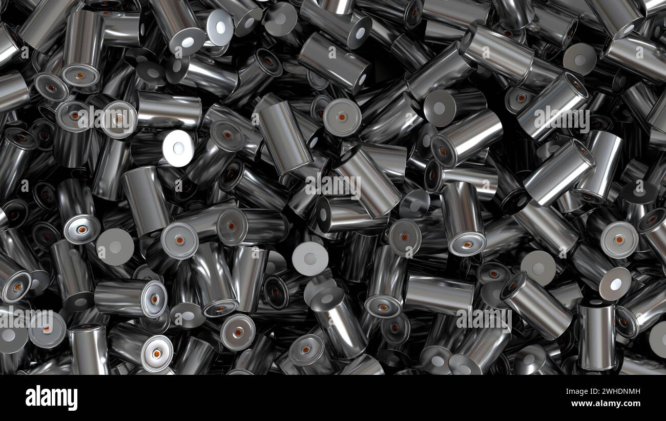 High-capacity Lithium-ion 4680 Batteries waste, accumulator cell ...