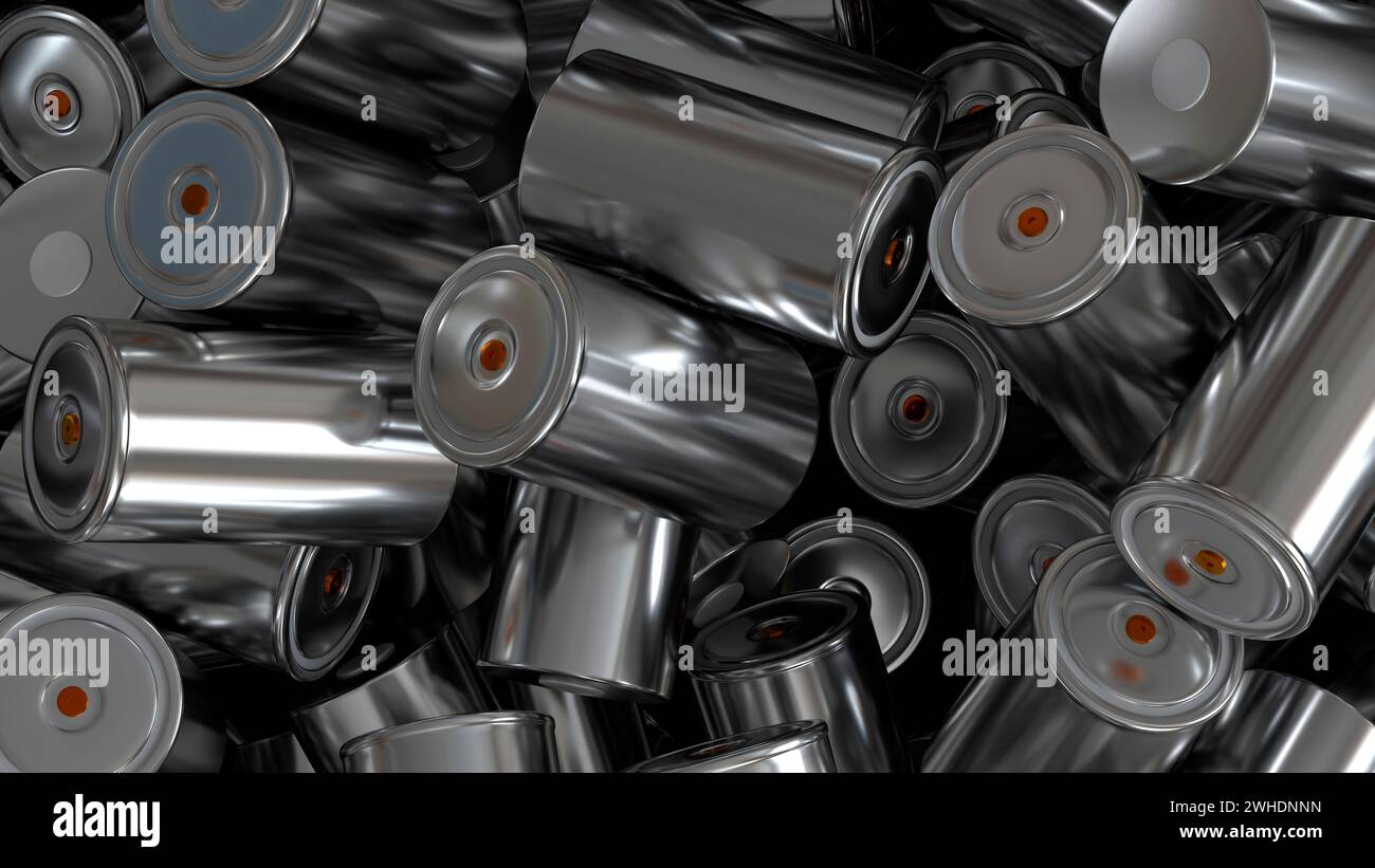 High-capacity 4680 Batteries waste, accumulator cell recycling plant ...