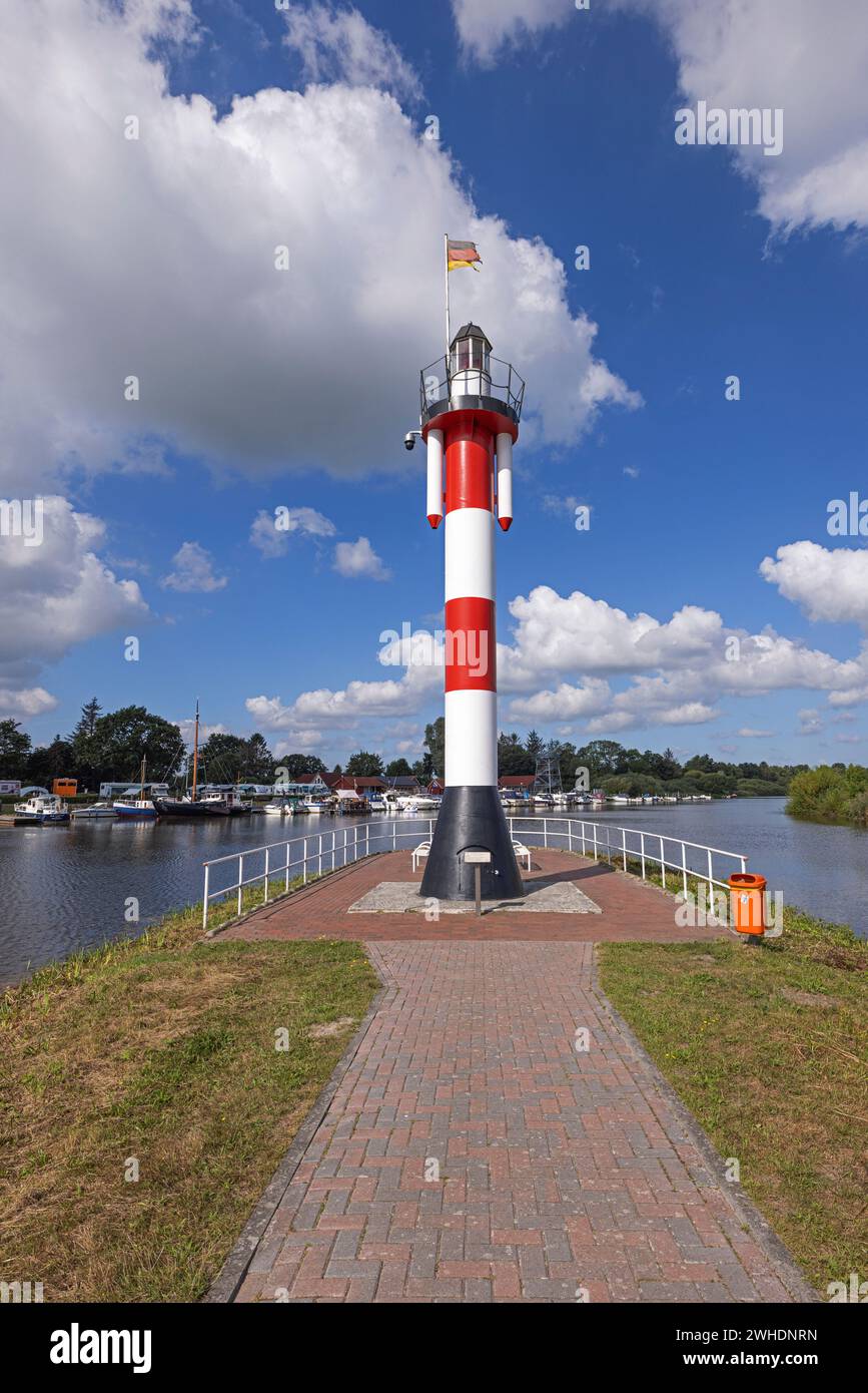 Path to the lighthouse, replica of the lighthouse ëRoter Sandë at Barï¬ ...