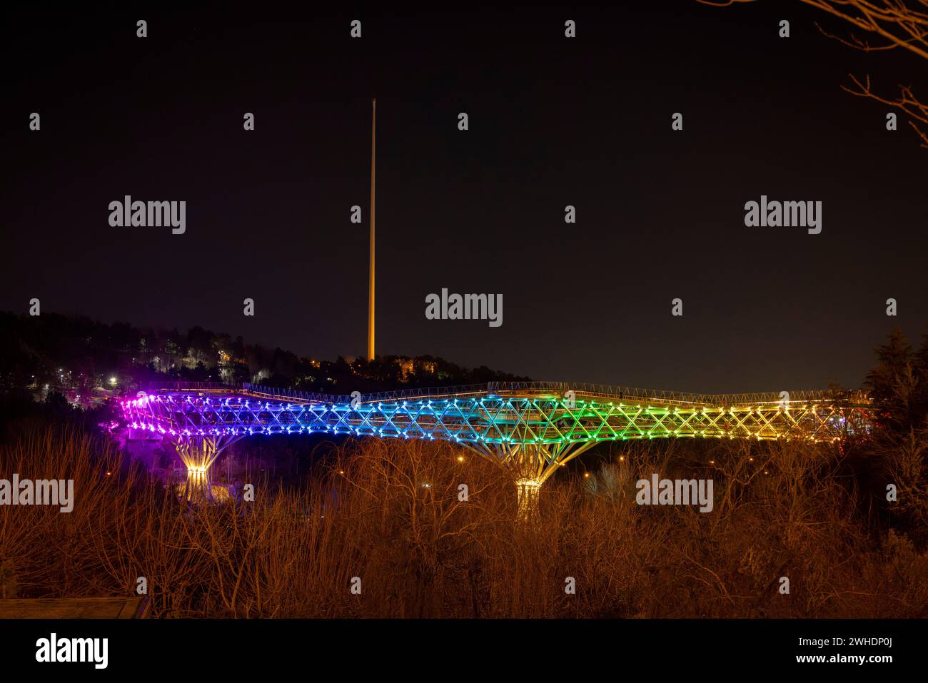 Tabiat Bridge at night, Tehran, Iran Stock Photo - Alamy