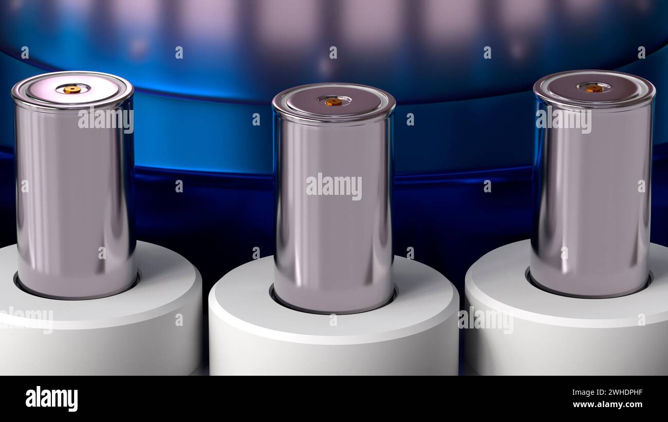 close up 4680 format cylindrical Li-Ion traction batteries for modules, mass production ...