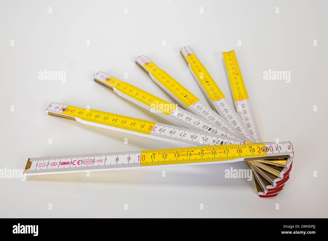 Folding rule, folding ruler, white background Stock Photo - Alamy