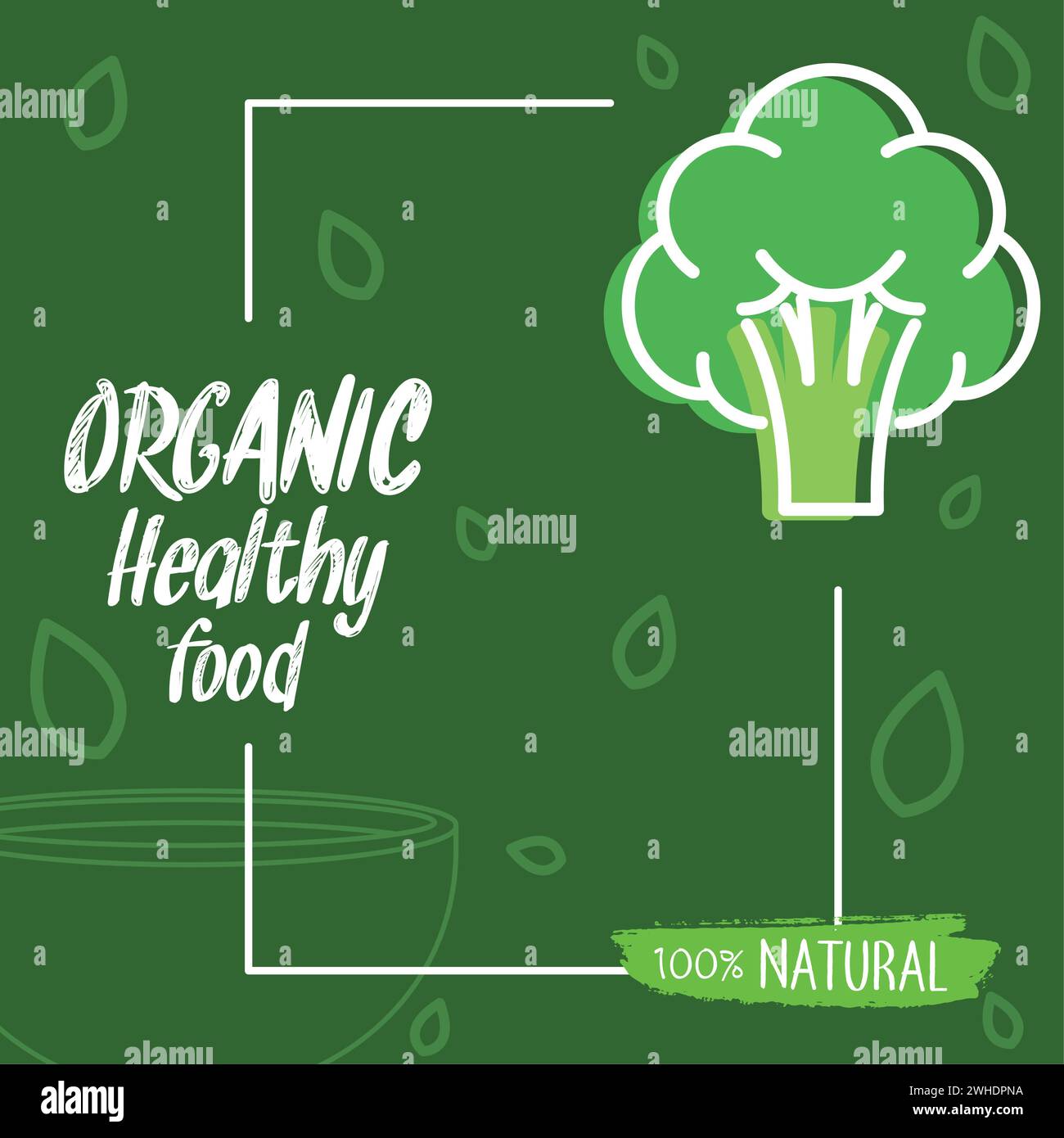 Organic healthy food poster with broccoli Vector Stock Vector Image ...