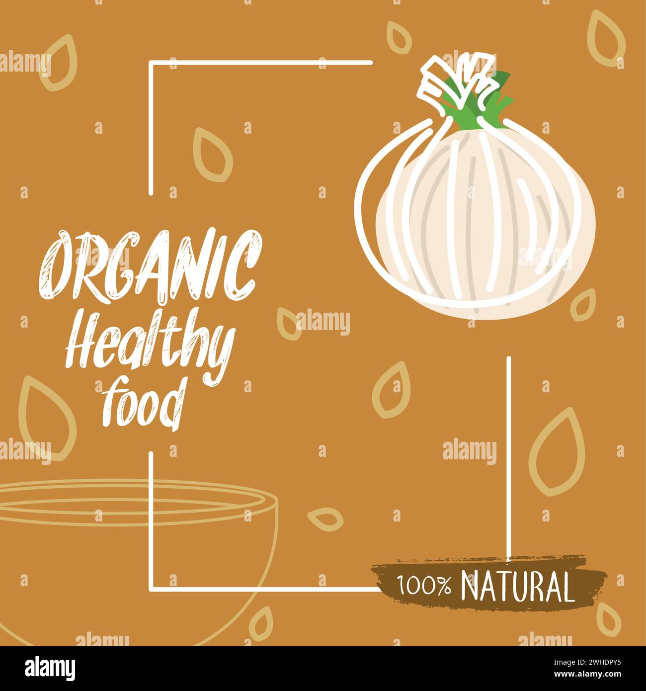 Organic healthy food poster with onion Vector Stock Vector Image & Art ...