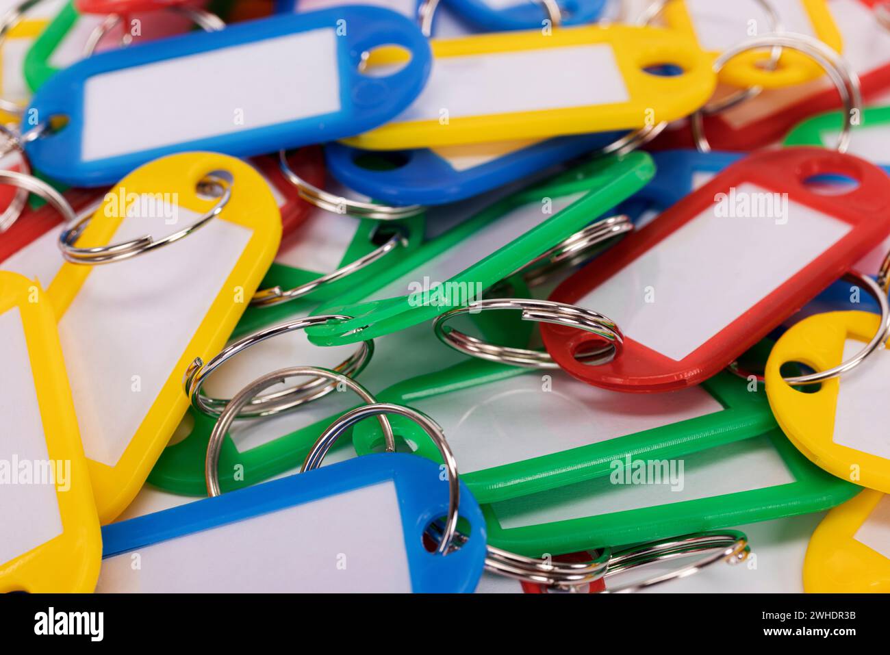 Plastic key fob with ring, mixed up, detail, without lettering ...