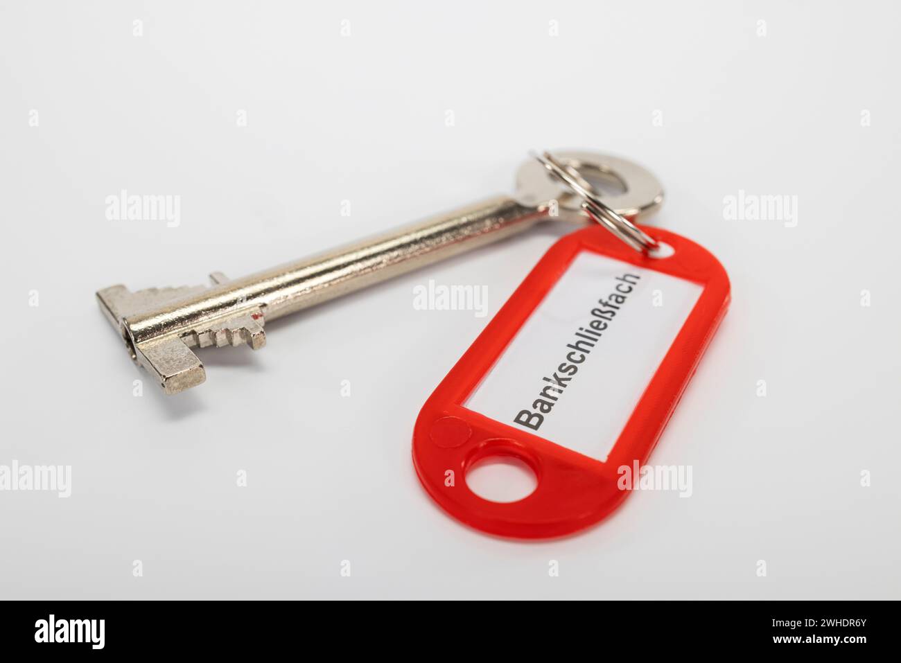 Compartment key with red key hanger, labeled ëBank compartmentë ...