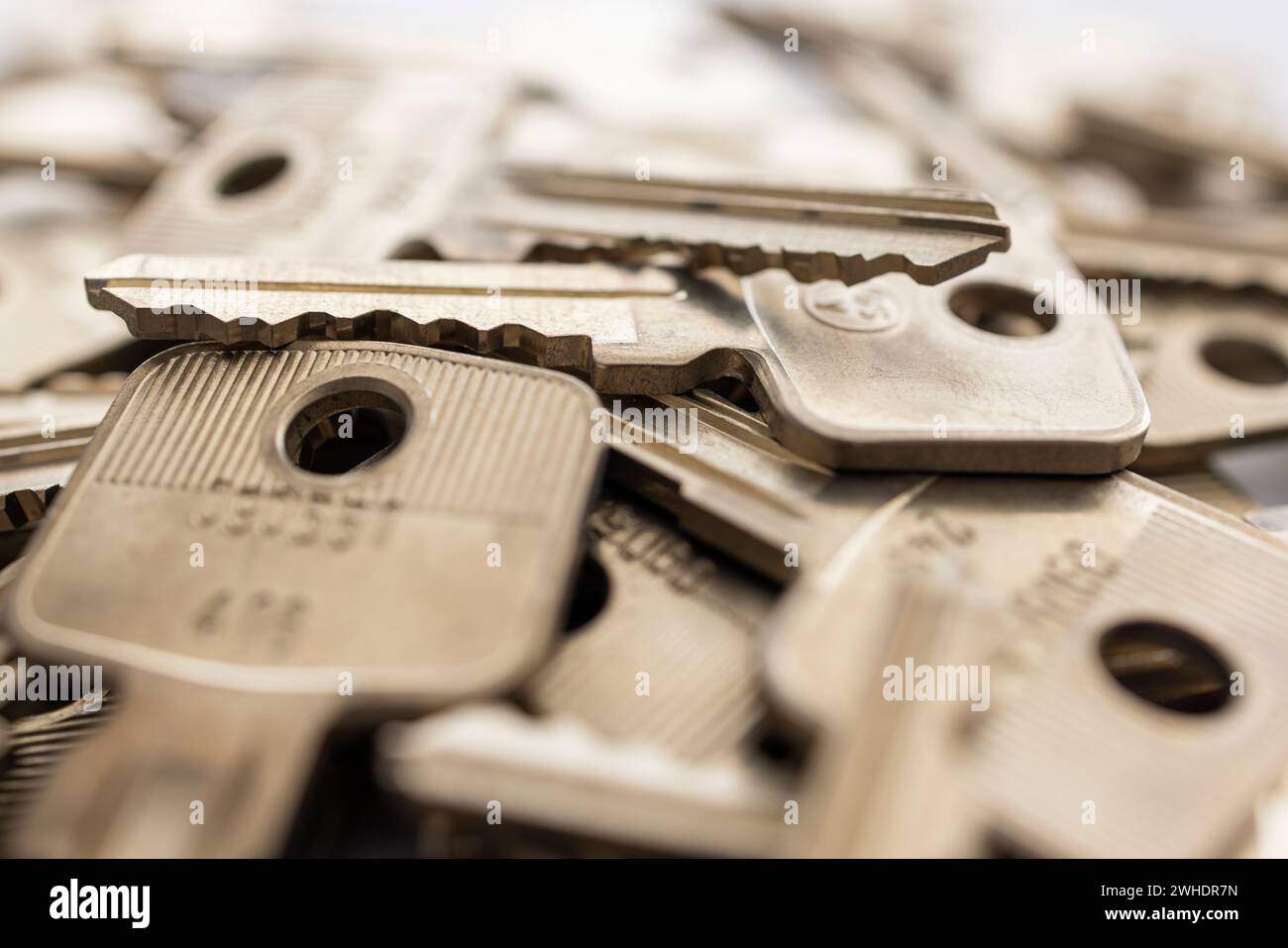 Pile of keys, many different cylinder keys, keys, detail Stock Photo ...