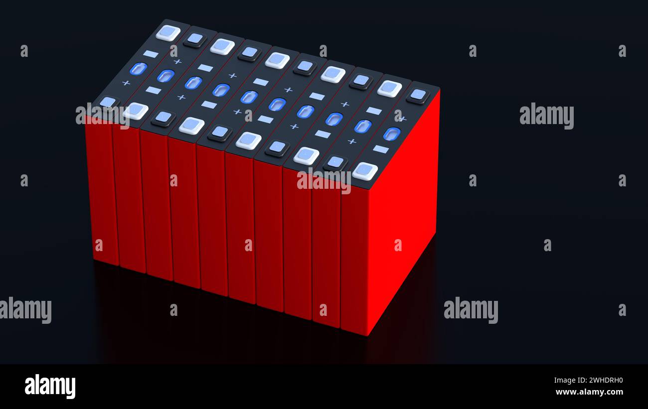 red Prismatic battery's for electric vehicles, LFP cell modules, mass ...