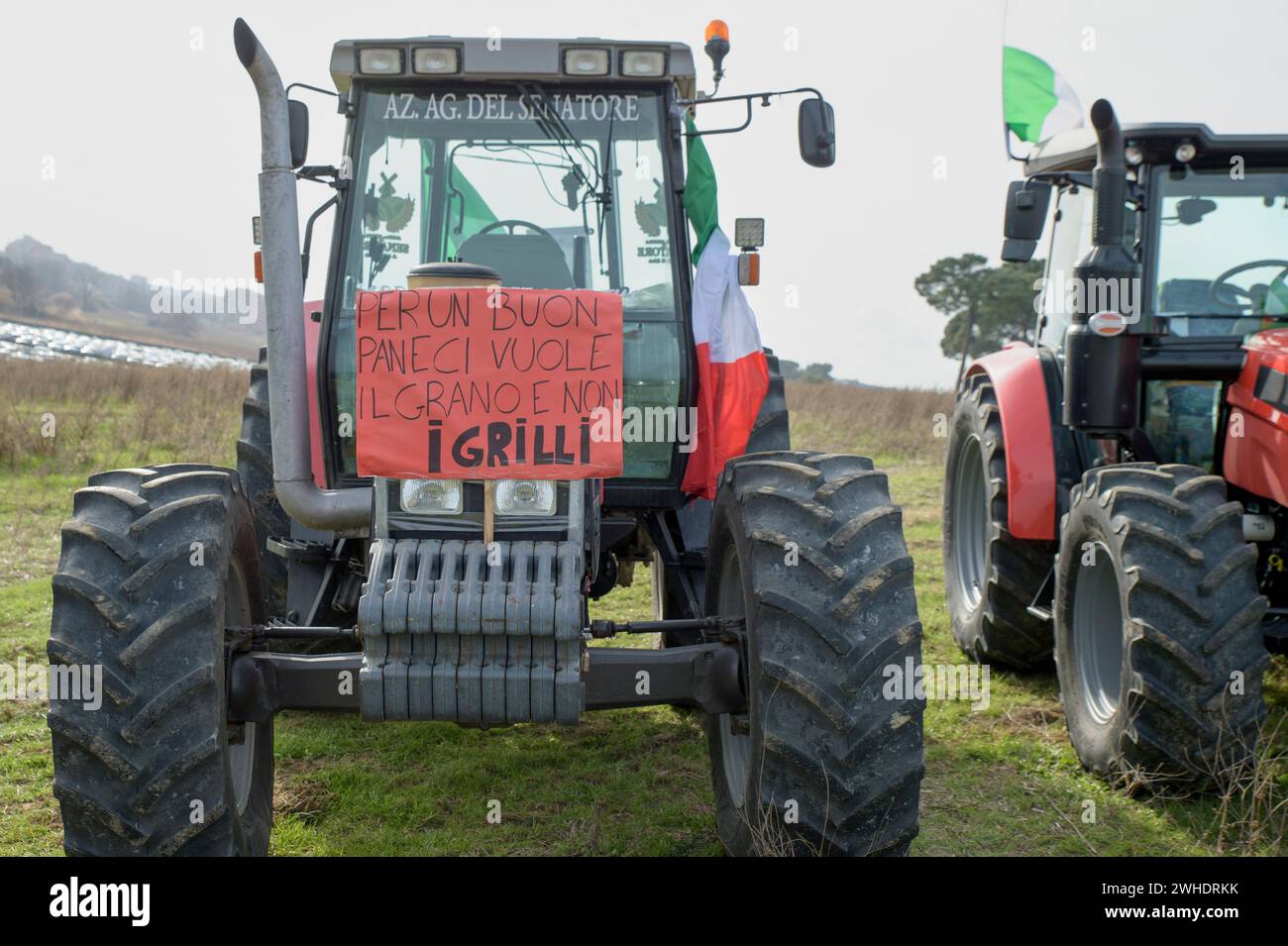 February 9, 2024, Rome, Italy: A tractor with a sign reading ''for good ...