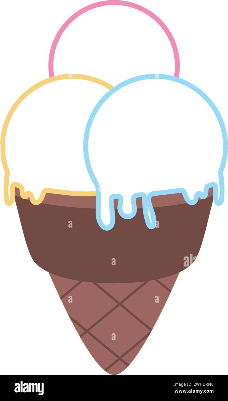 Isolated colored ice cream outline icon Vector Stock Vector Image & Art ...