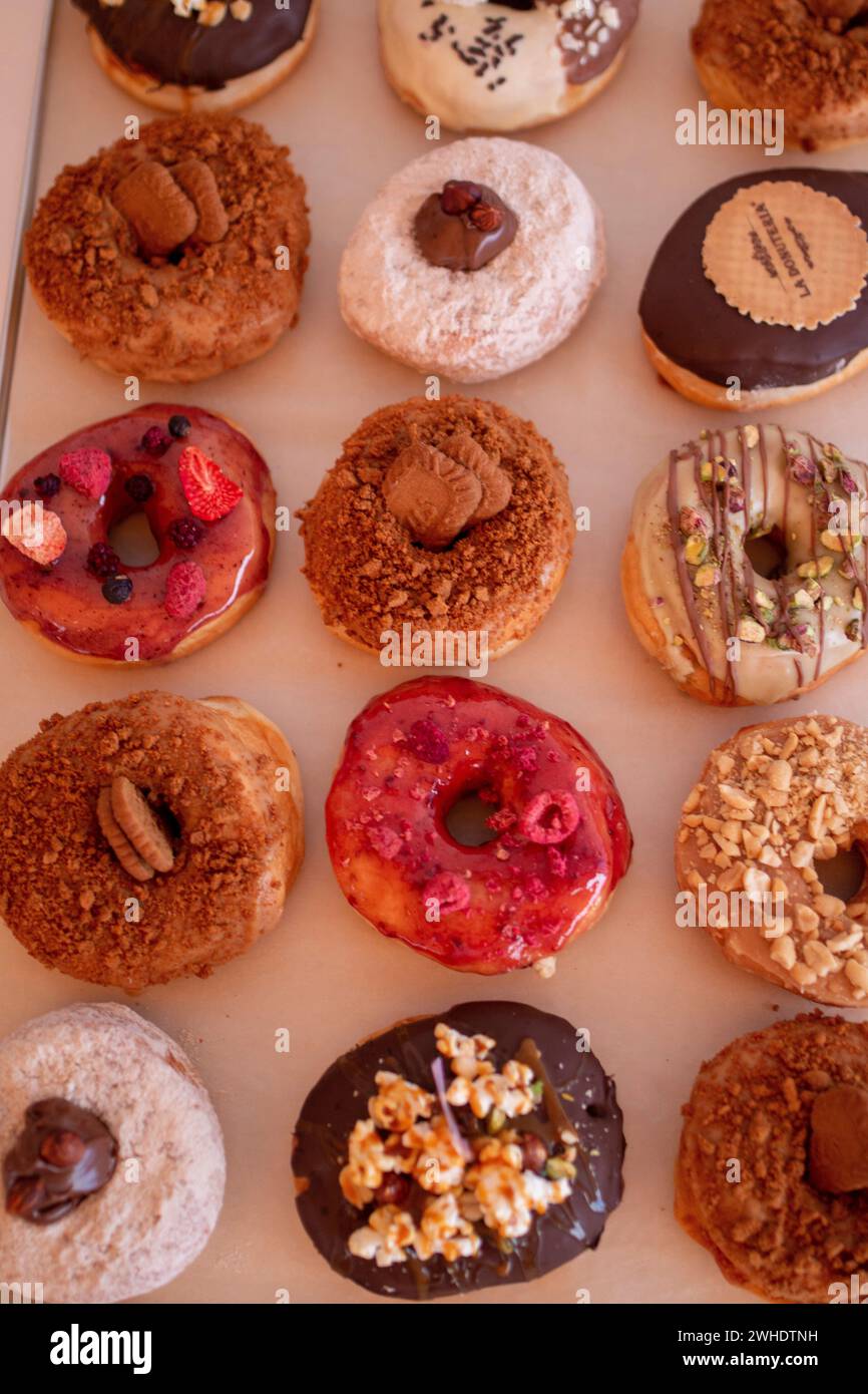 Wedding, donuts, different donut variations on the cake buffet Stock ...