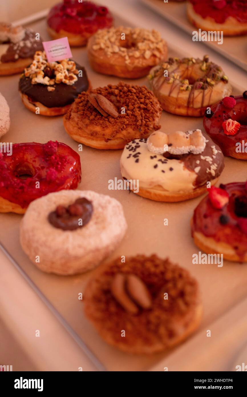 Wedding, donuts, different donut variations on the cake buffet Stock ...