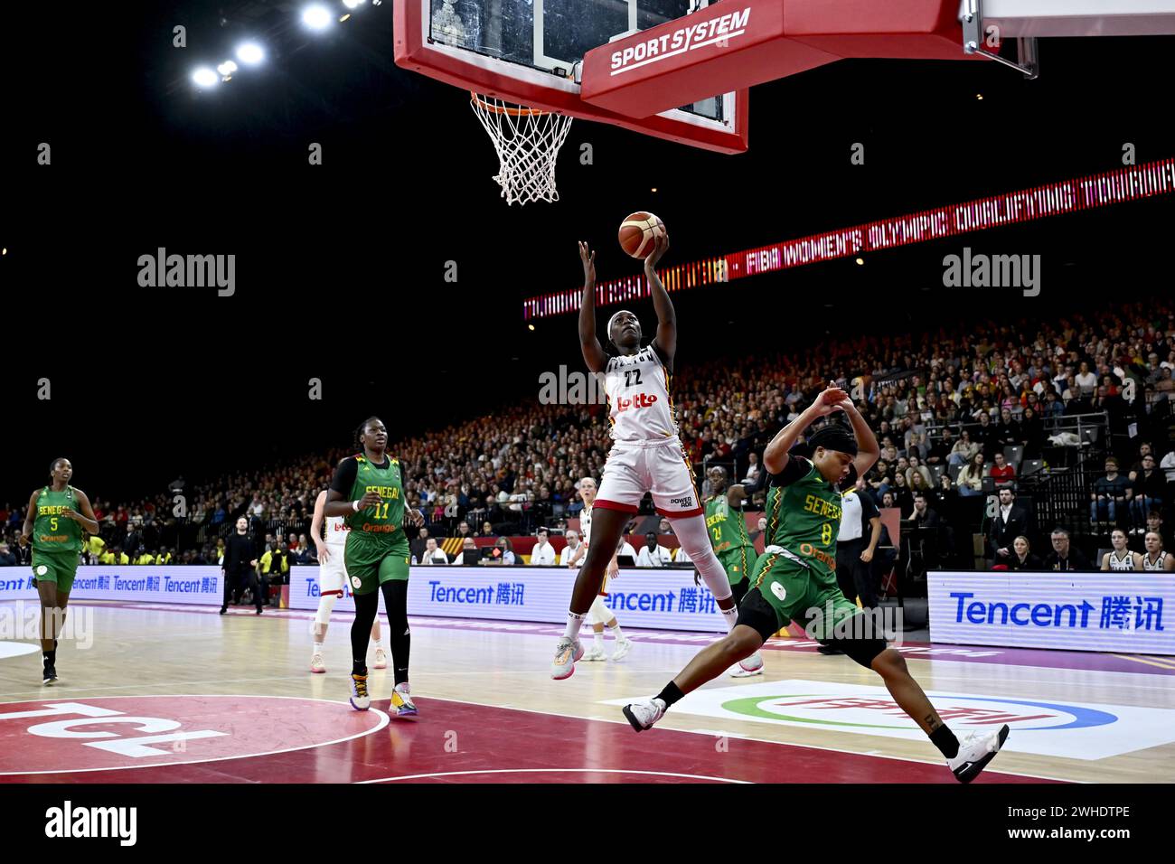 Antwerp, Belgium. 09th Feb, 2024. Belgium's Bethy Mununga and ...