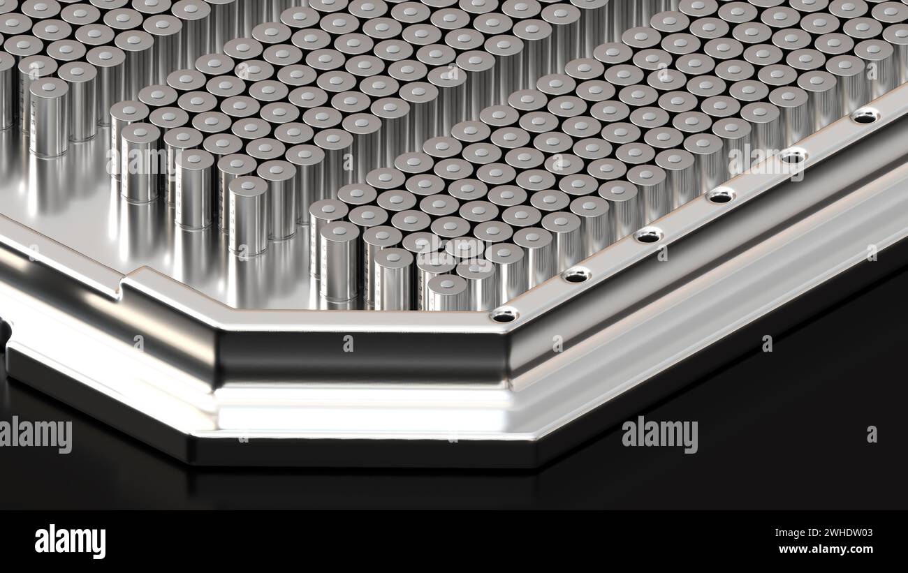 Lithium-ion 4680 Tesla battery array, High-capacity li-ion accumulator ...