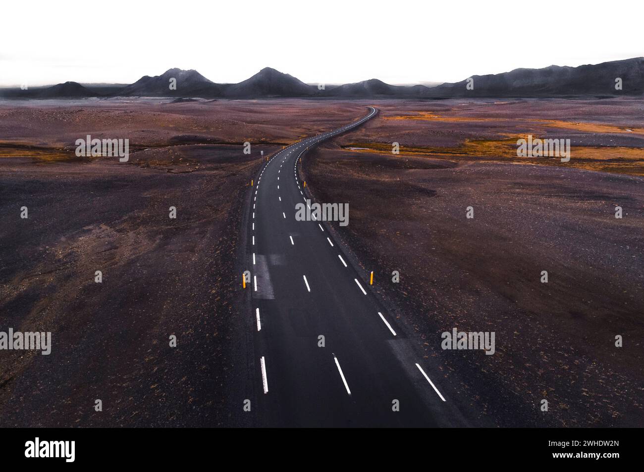 Drone image of the ring road in Iceland Stock Photo - Alamy