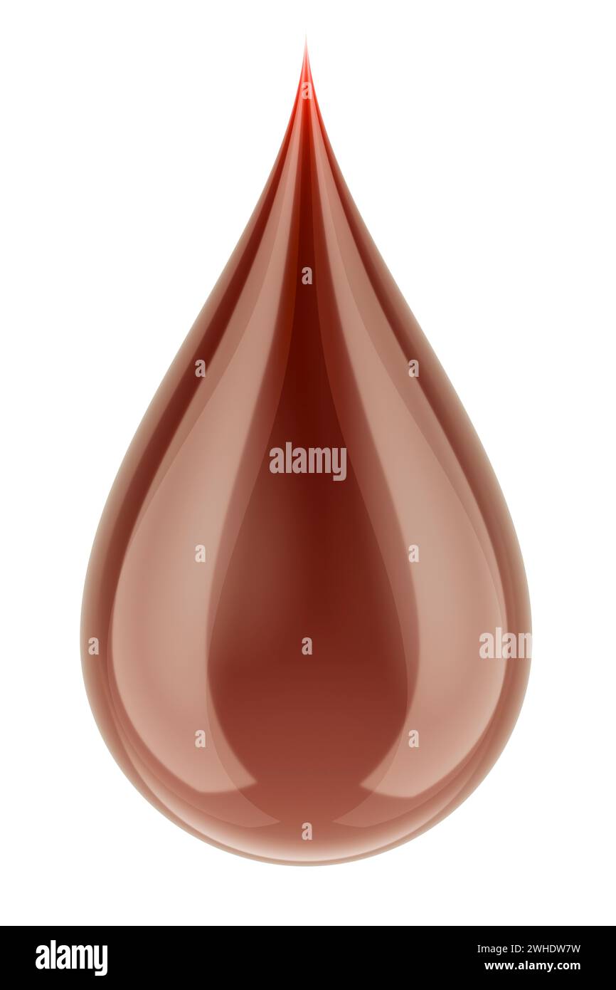 Brown liquid drop, 3D rendering isolated on white background Stock ...