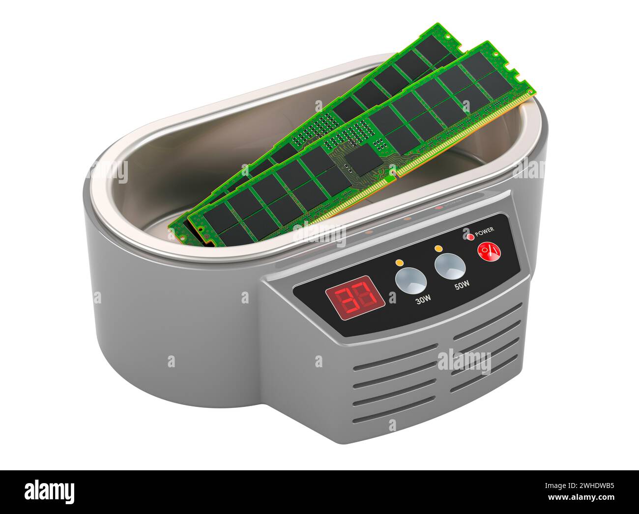 Ultrasonic Cleaner electronic circuit, 3D rendering isolated on white ...