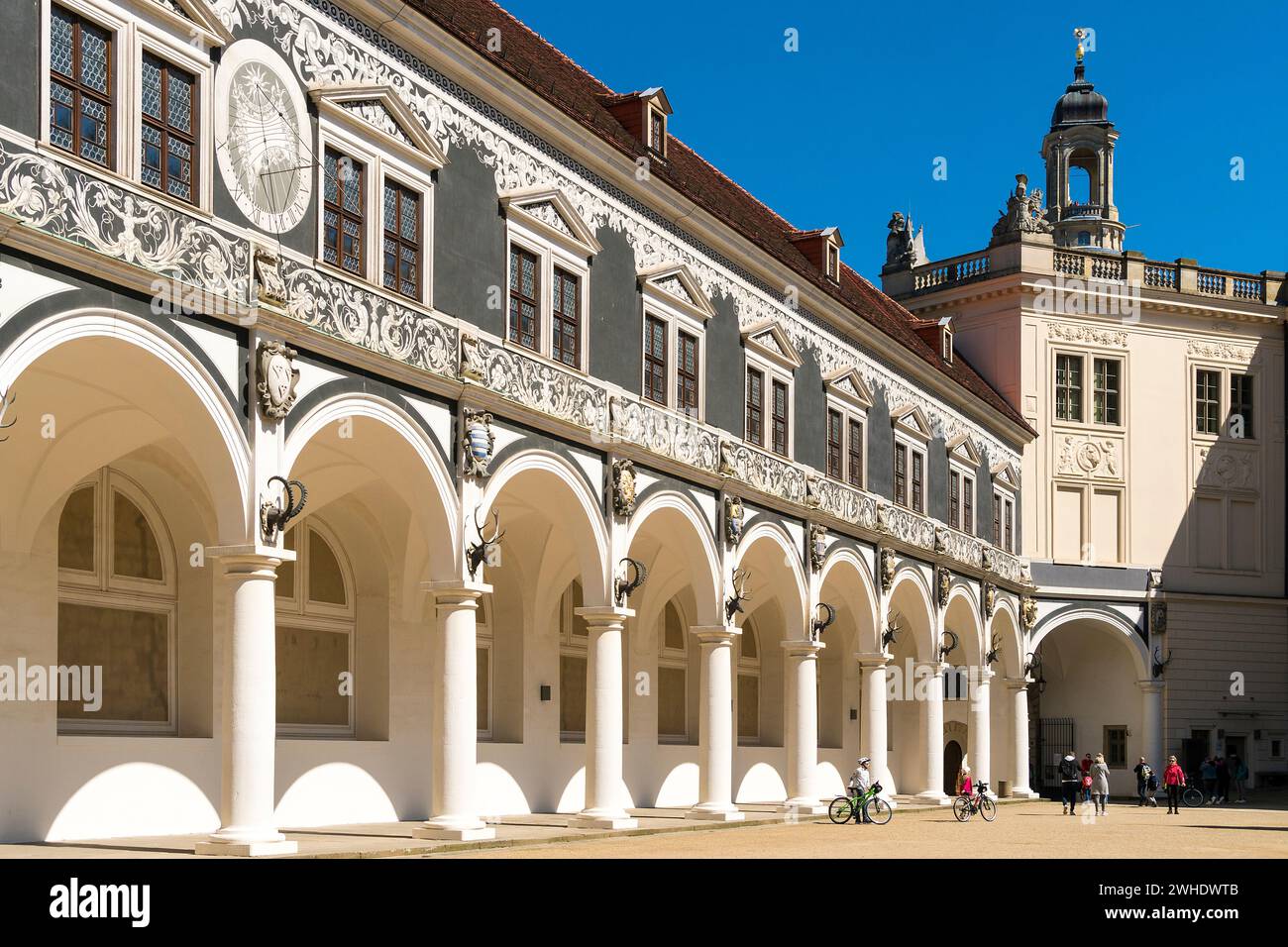 Dresden, Royal Palace, Stable Courtyard, Long Corridor, Arcades with ...