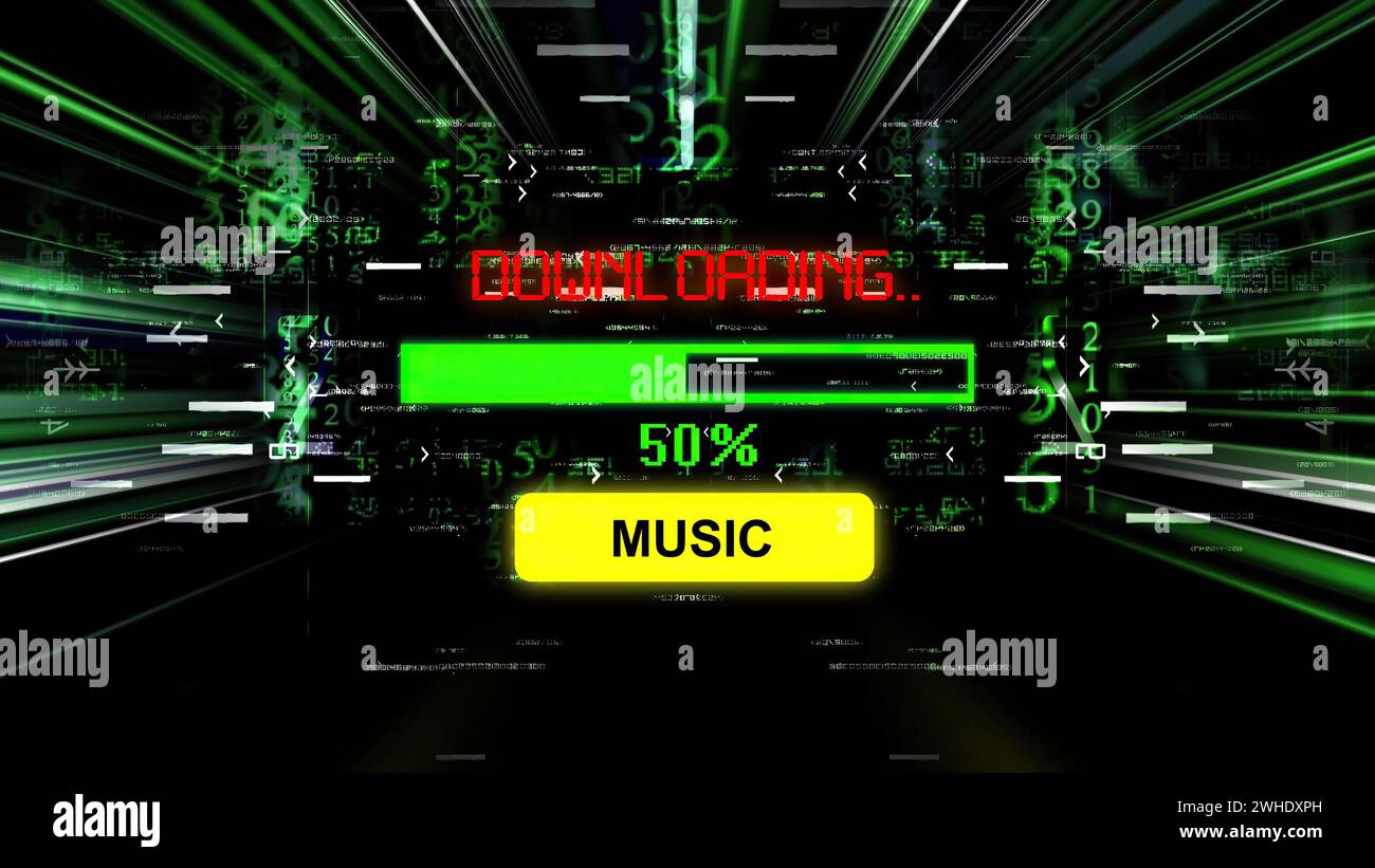 Music download progress bar on the screen Stock Photo - Alamy