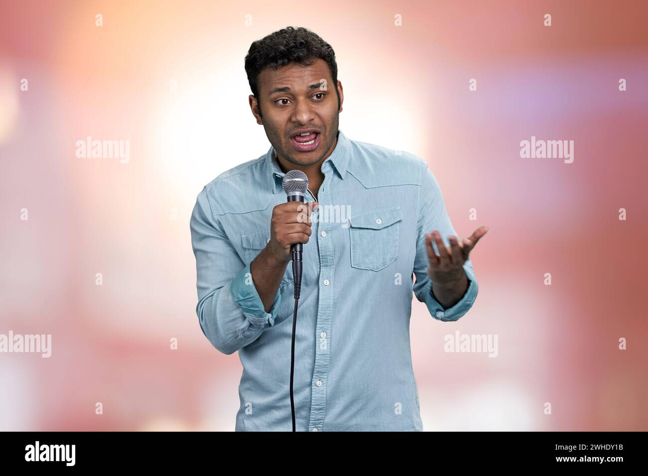 Portrait comedian talking cheerful actor hi-res stock photography and ...