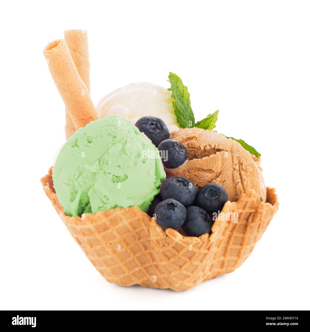 Green tea ice cream scoop Cut Out Stock Images & Pictures - Alamy