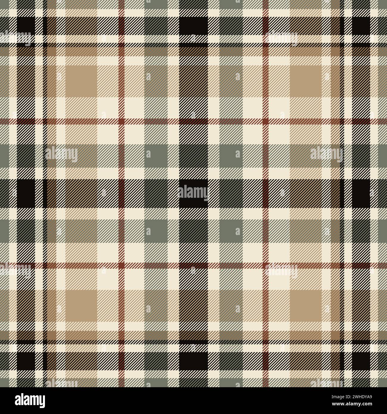 Seamless vector plaid pattern beige, green and orange for textile ...