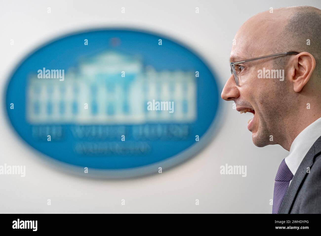 Spokesman for the White House Counsel's Office Ian Sams speaks during a ...