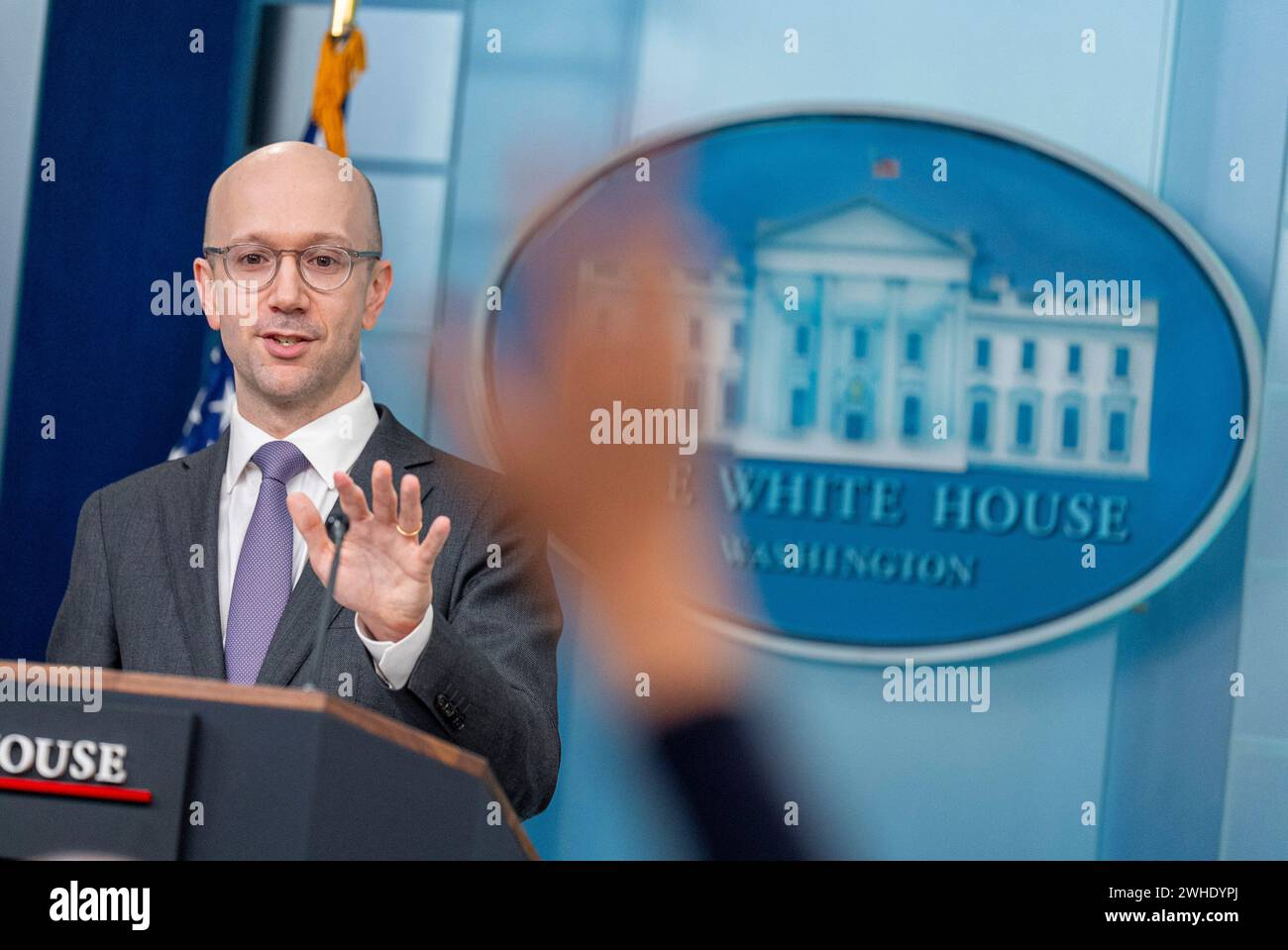 Spokesman for the White House Counsel's Office Ian Sams speaks during a ...
