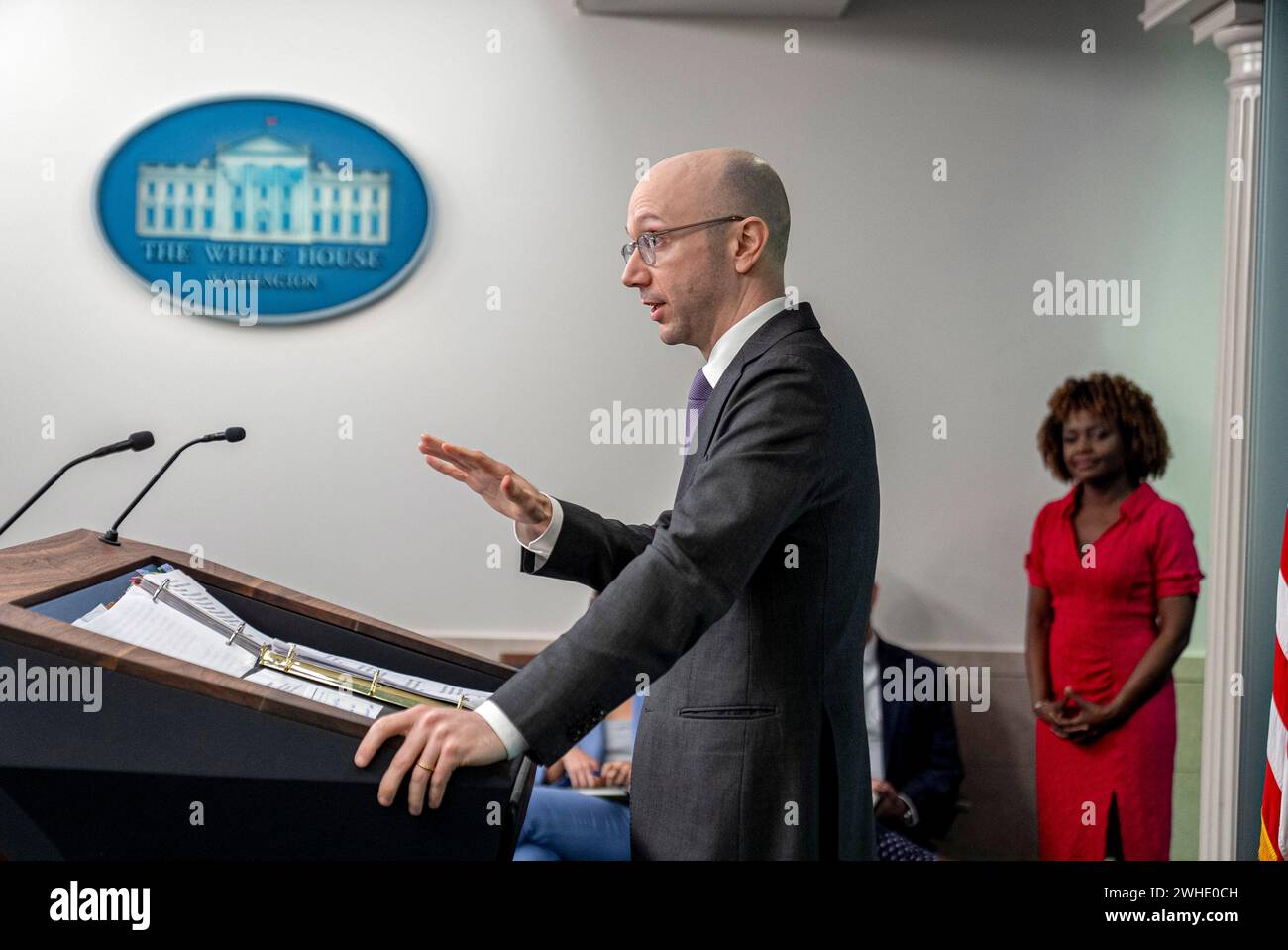 Spokesman for the White House Counsel's Office Ian Sams, accompanied by ...