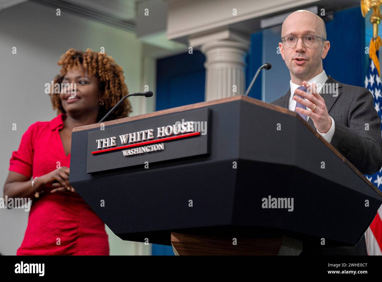 Spokesman for the White House Counsel's Office Ian Sams, right ...