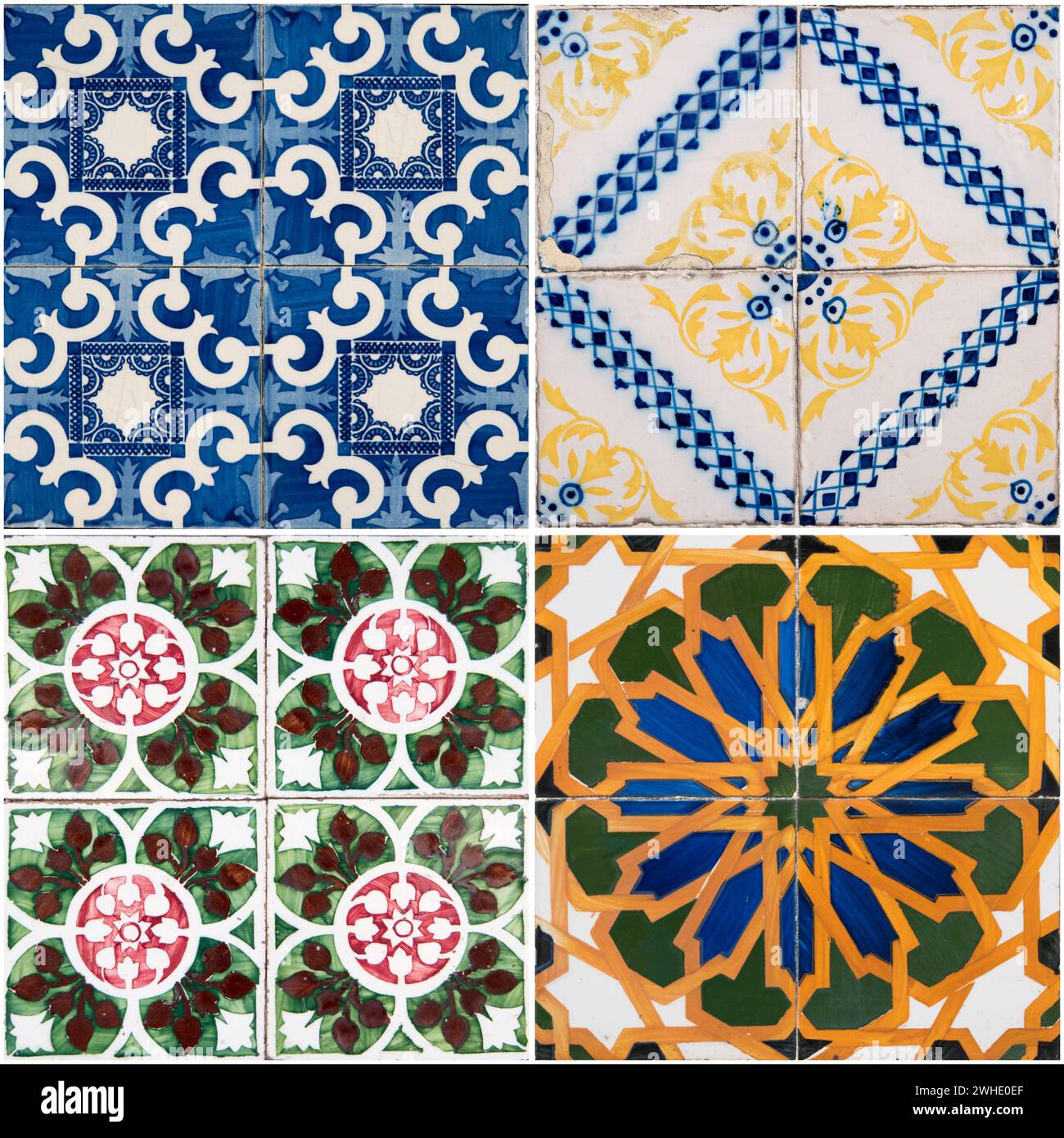 Vintage ceramic tiles Stock Photo - Alamy