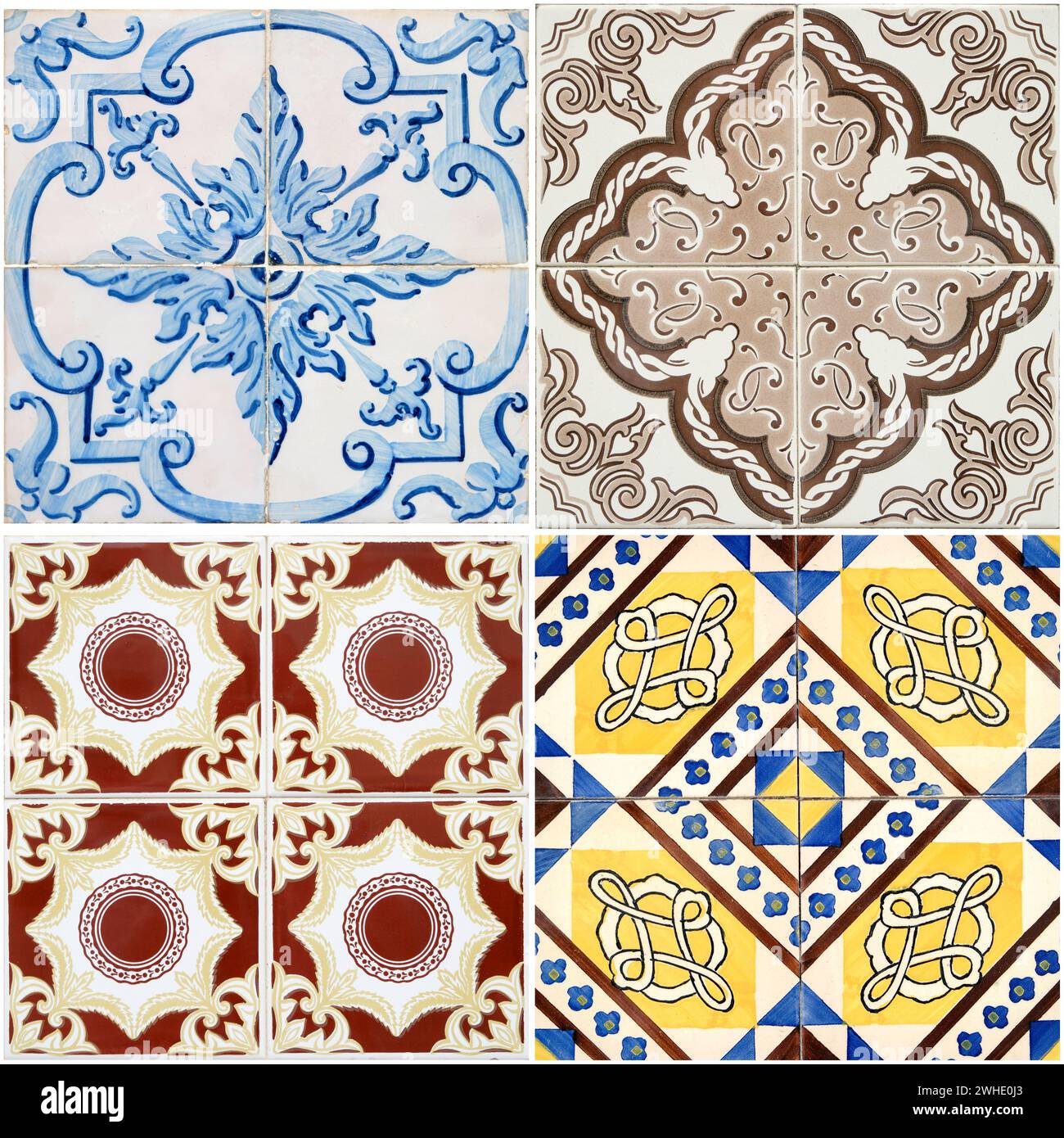 Vintage ceramic tiles Stock Photo - Alamy
