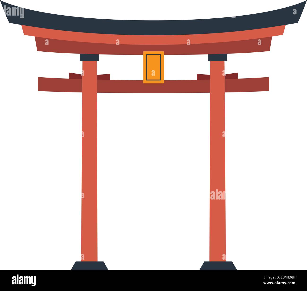 Isolated traditional japanese shrine landmark Vector Stock Vector Image ...