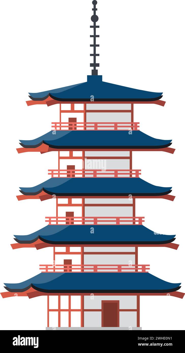 Isolated traditional japanese wooden tower landmark Vector Stock Vector ...