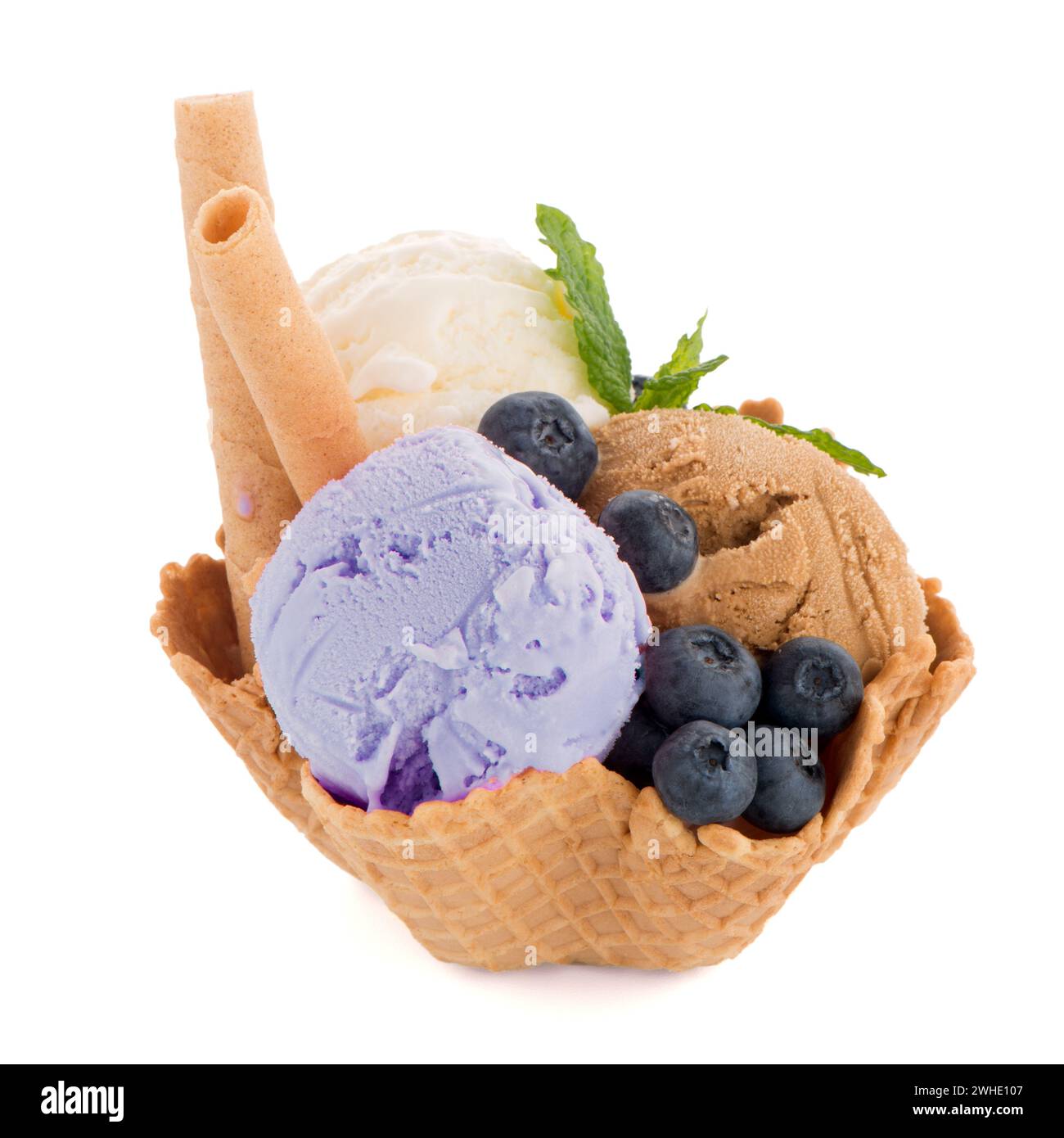 Chocolate vanilla ice cream scoops Cut Out Stock Images & Pictures - Alamy