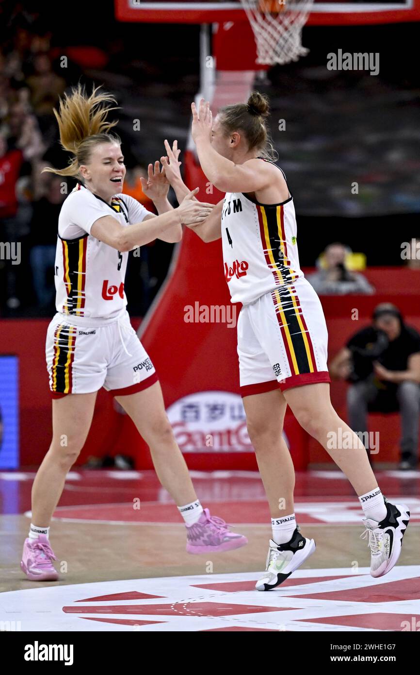 Antwerp, Belgium. 09th Feb, 2024. Belgium's Julie Vanloo and Belgium's ...