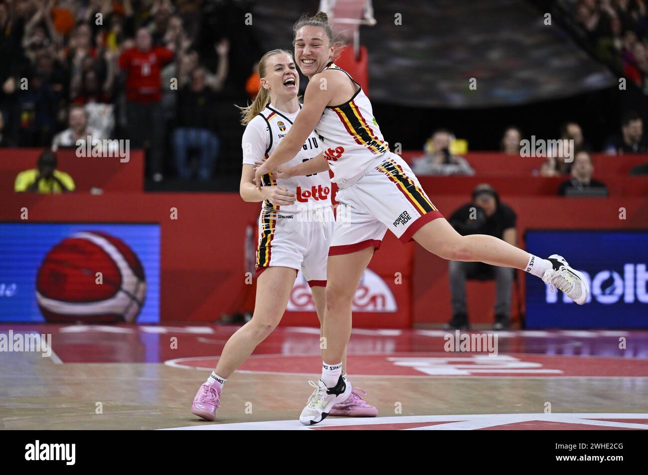 Antwerp, Belgium. 09th Feb, 2024. Belgium's Elise Ramette and Belgium's ...