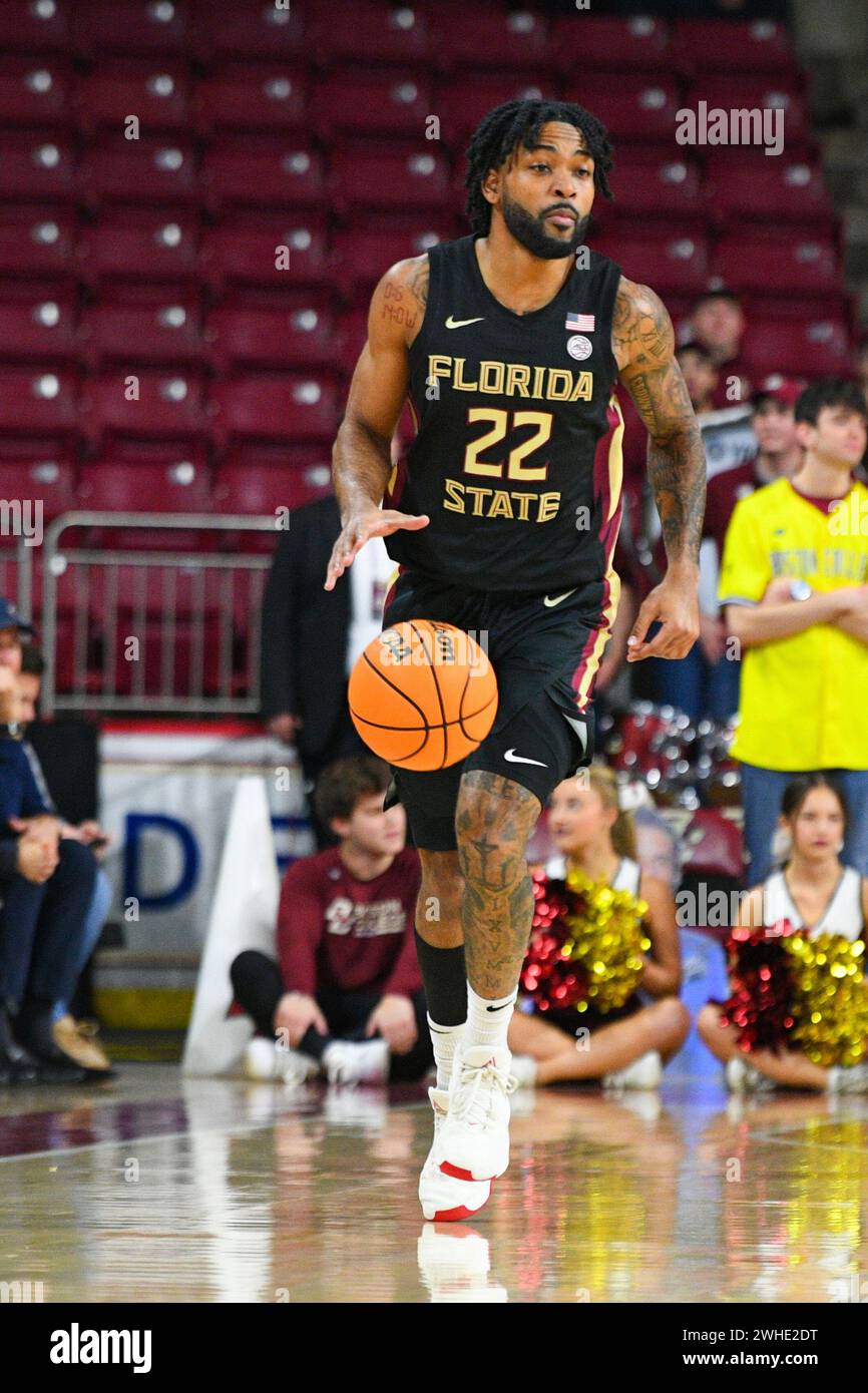 CHESTNUT HILL, MA - FEBRUARY 06: Florida State Seminoles guard Darin ...