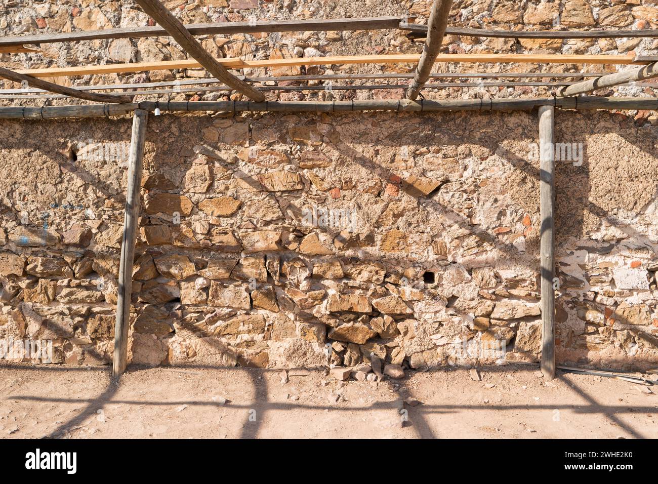 Medieval stone wall Stock Photo - Alamy